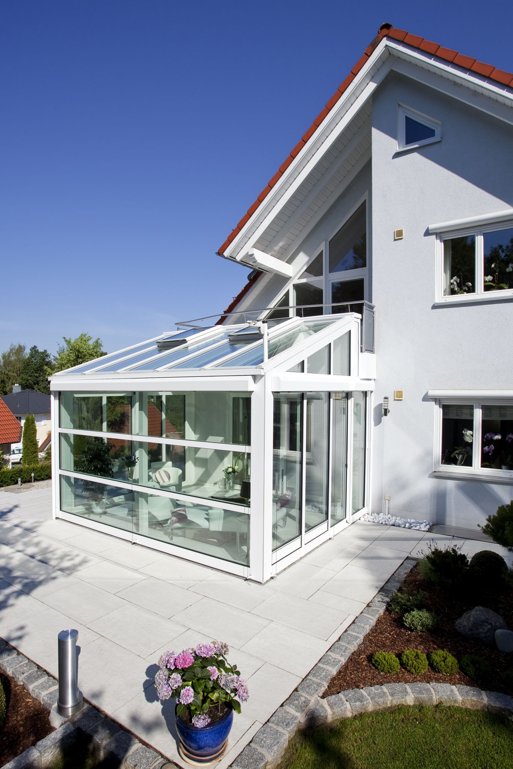 Eingeschossiger Wintergarten mit 3-fach-Wärmeschutzglasverglasung in ...