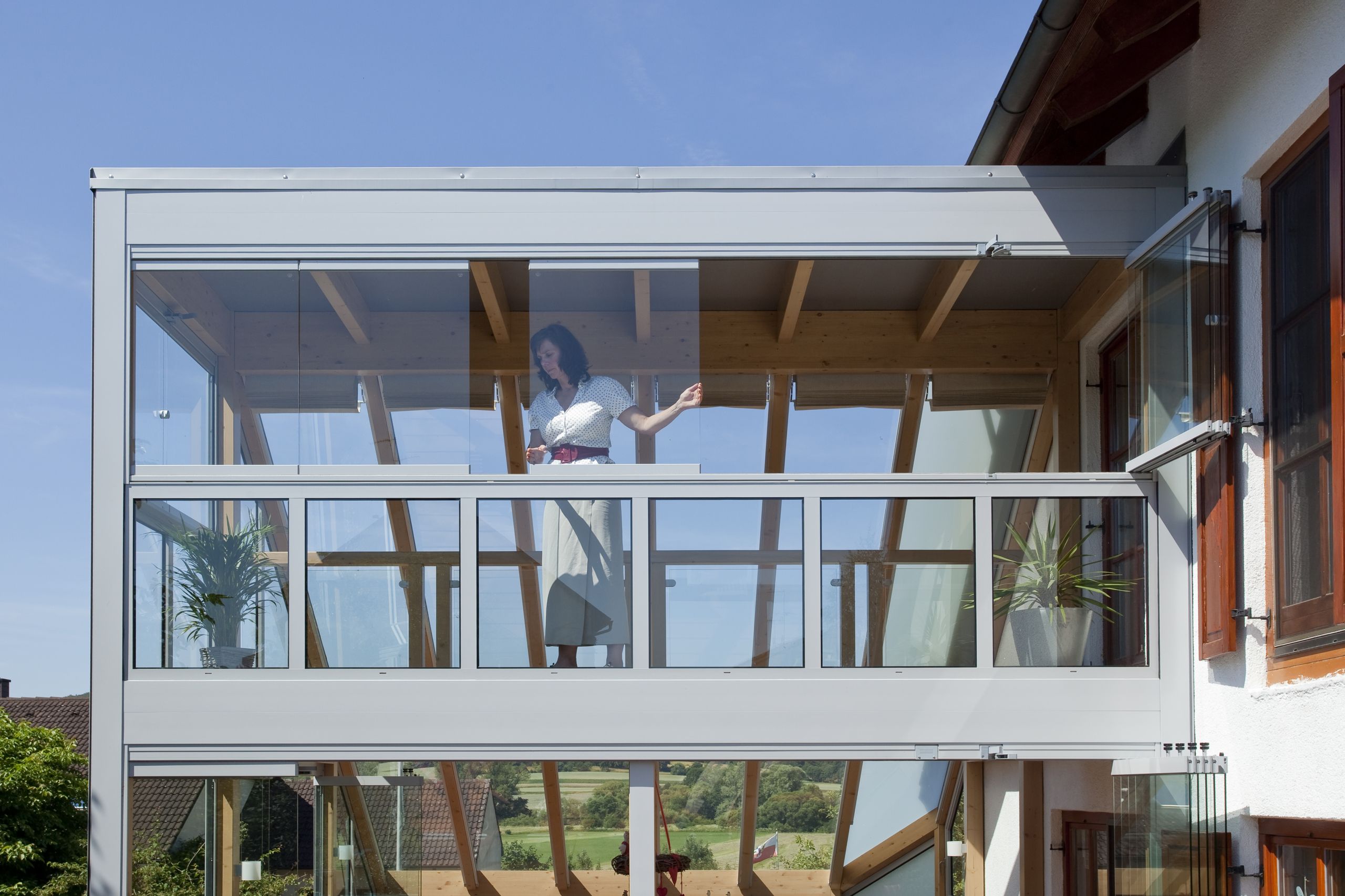 Zweistöckige Terrassenüberdachung Holz - Alu in Bamberg - BAUMANN ...