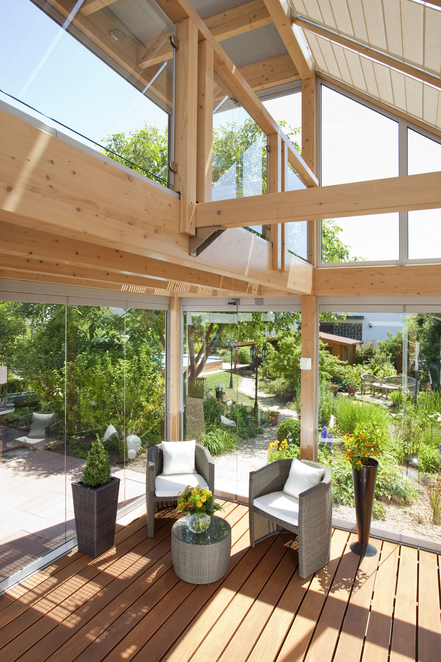 Zweistöckige Terrassenüberdachung Holz - Alu in Bamberg - BAUMANN ...